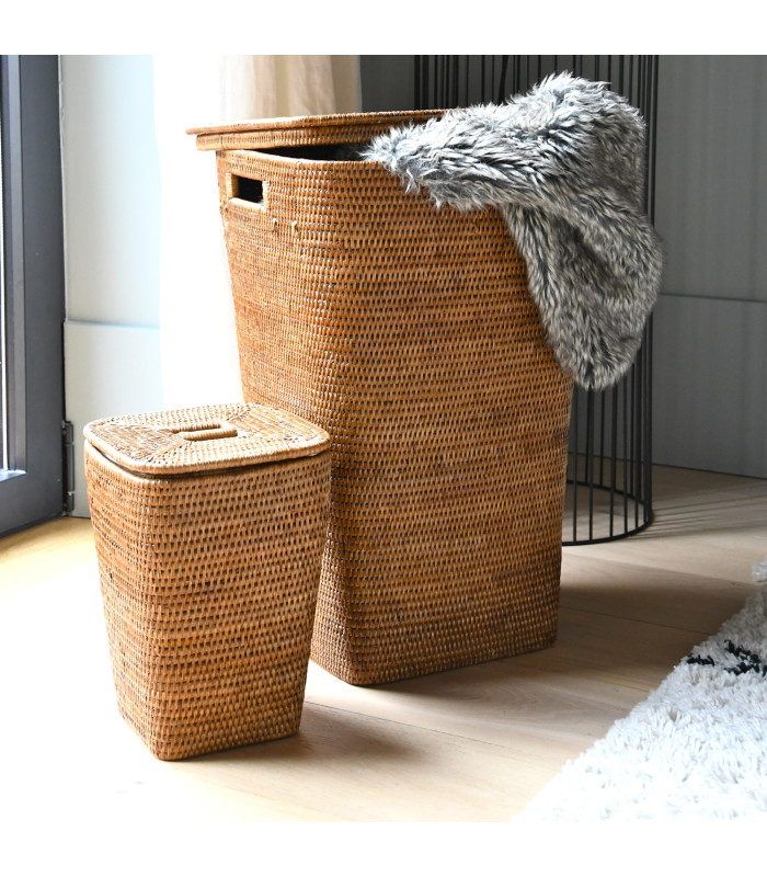 Woven laundry baskets with lids store